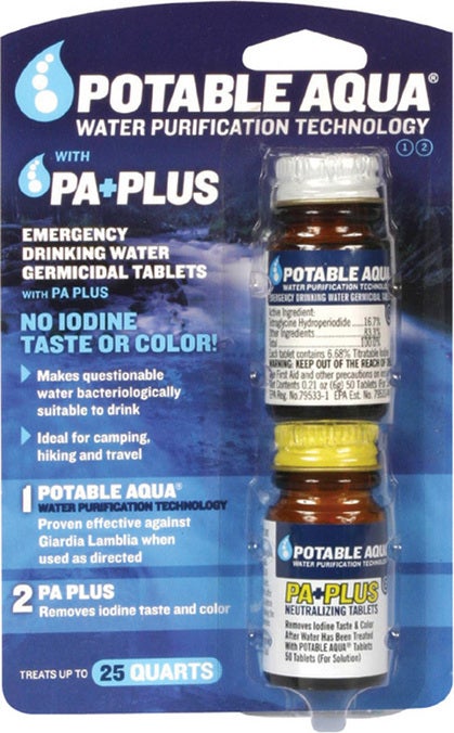 Potable Aqua Water Purification Tablets with PA Plus - Trail Runner ...